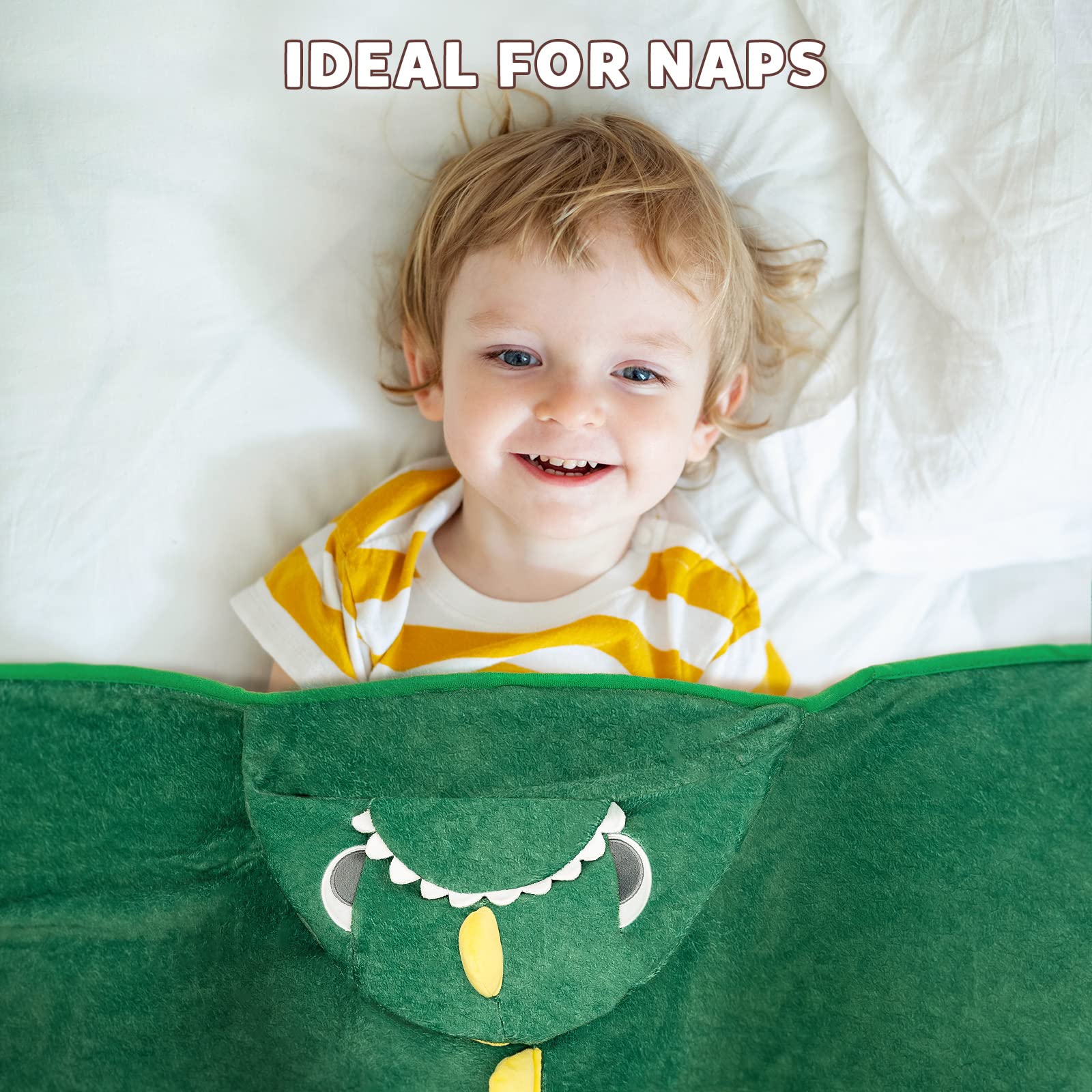 Dinosaur Blanket Super Soft Baby Throw Blanket, Double Layer Baby Hooded Towel with Dotted Backing for Baby Infant Toddler