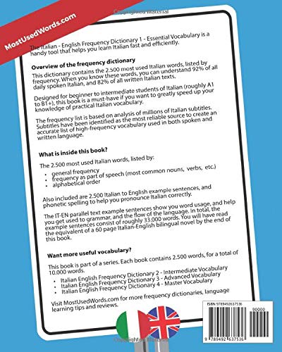 Italian Frequency Dictionary - Essential Vocabulary: 2500 Most Common Italian Words (Learn Italian With the Italian Frequency Dictionaries)