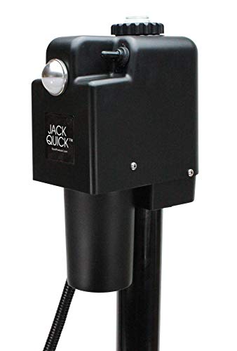 Quick Products JQ-3500B Power A-Frame Electric Tongue Jack with LED Work Light and Permanent Ground Wiring for Camper Trailer, RV - 3,650 lbs. Capacity (Higher then Standard 3,500 lbs. Jack!), Black