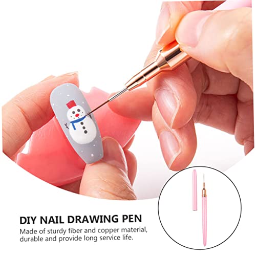 FRCOLOR Nail Art Drawing Pen Pinceles Para Acrilico Uñas Pinceles Para Uñas Acrilicas Pedicure Tools Rhinestone Dotting Pen Liner Brush for Nails Nail Liner Pen Nails Brush