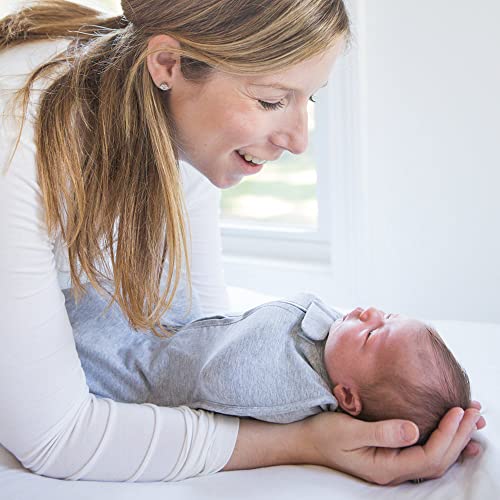 Woombie Super Stretch True Air Summer Baby Swaddling Blanket β Soothing, Vented Cotton Swaddle β Wearable Baby Blanket, Cool Gray, 5-13LBS