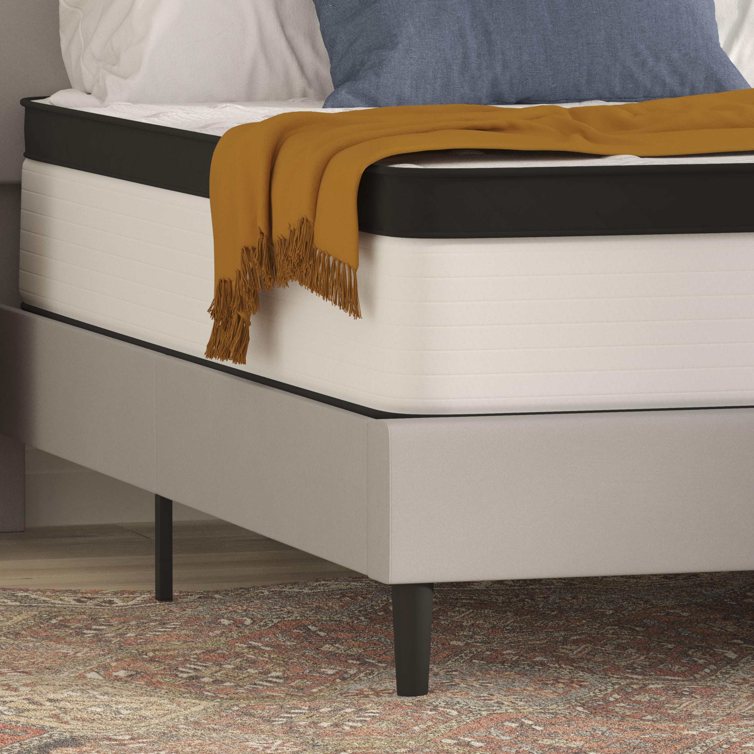Flash Furniture Capri Comfortable Sleep 12" Hybrid Pocket Spring and Foam Mattress in a Box, Extra Firm Foam Pocket Spring Hybrid Mattress, Full