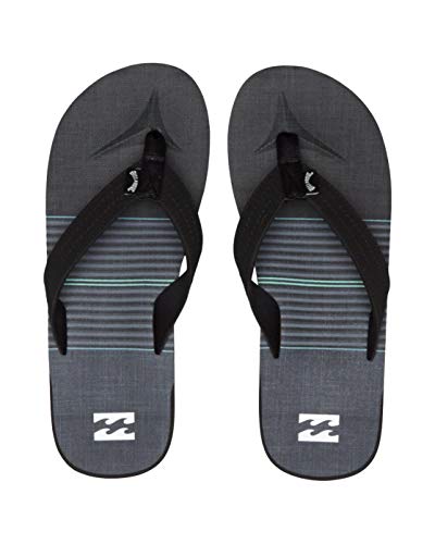 Billabong Men's All Day Theme Flip Flops, Black Charcoal 18, 6.5