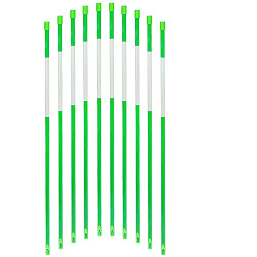 FiberMarker Reflective Driveway Markers 48-Inch Green 20-Pack 1/4-Inch Dia Driveway Poles for Easy Visibility at Night