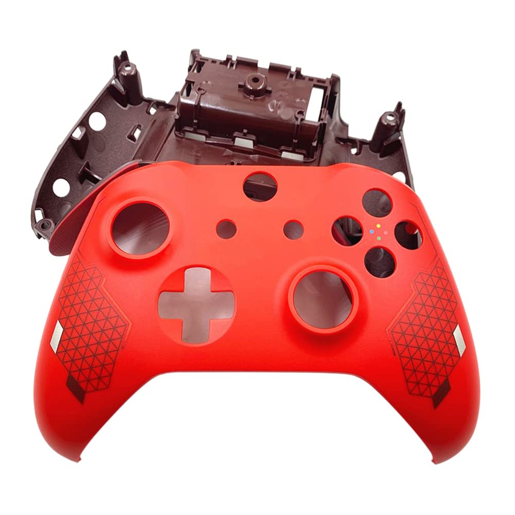 Cowhilan Replacement Housing Shell Faceplate Case Bottom Shell Compatible with Xbox Wireless Controller - Sport Red Special Edition