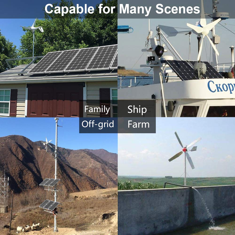 ECO-WORTHY 800W Solar Wind Power Kit: 1x 400W Wind Turbine Generator with Hybrid Controller + 2X 195W Mono Solar Panel for Home/RV/Boat/Farm/Street Light and Off-Grid Appliances