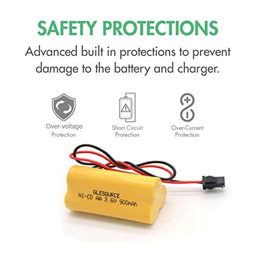 GLESOURCE 3.6V 900mAh Emergency/ Exit Light Battery Compatible for Lithonia ELB B001 ELBB001 ELB-B001 Lithonia EU2 LED Interstate ANIC1566 Unitech 0253799(2 Pack)
