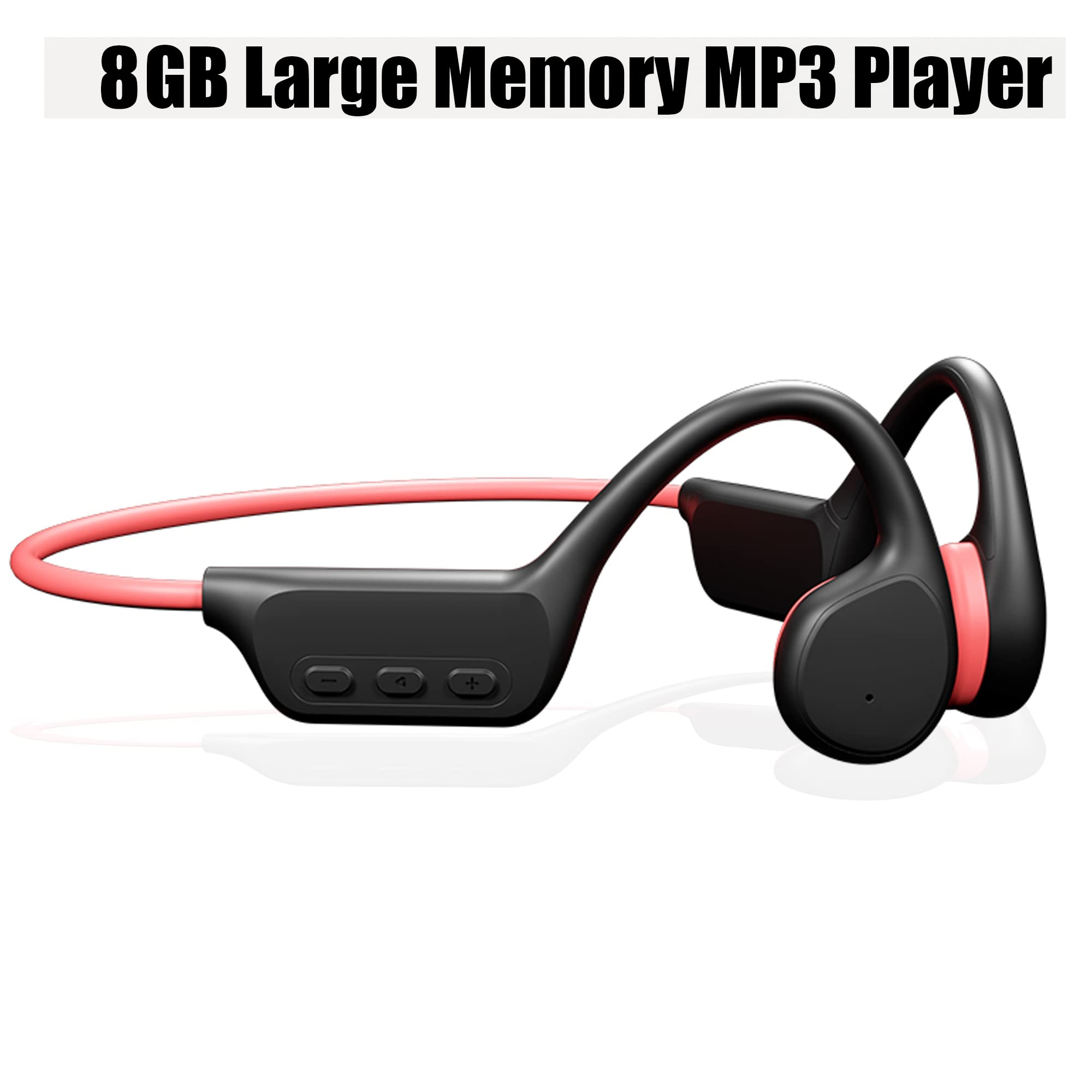 DOVIICO Bone Conduction Headphones-Bluetooth Waterproof Swimming Headphones Built in 8GB Memory MP3 Player with Mic & Voice Control for Running and Swimming(X7)