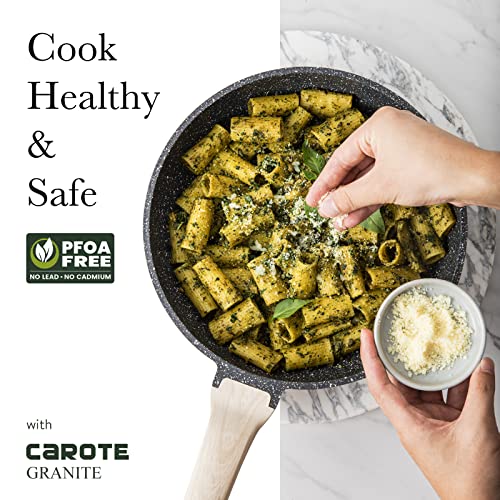 CAROTE Kitchen Cookware Sets, Nonstick Pots and Pans Set 11 Pcs Nonstick Pot, Cookware, Frying Pans (Granite, induction cookware)