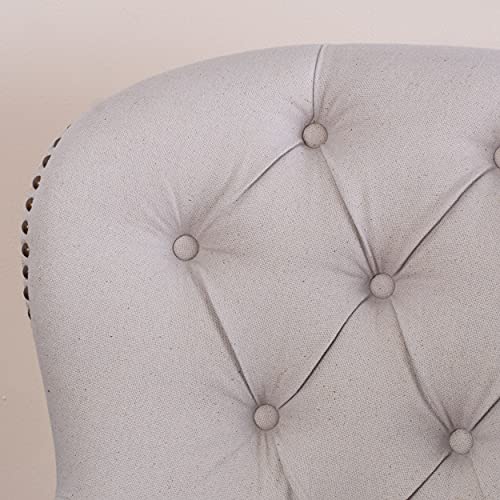 Christopher Knight Home Tafton Tufted Fabric Club Chair, Natural 35D x 33.5W x 34.5H in
