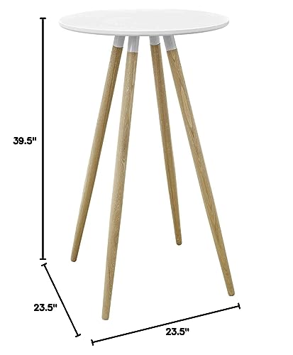 Modway Track 24" Contemporary Modern Round Bar Table in White