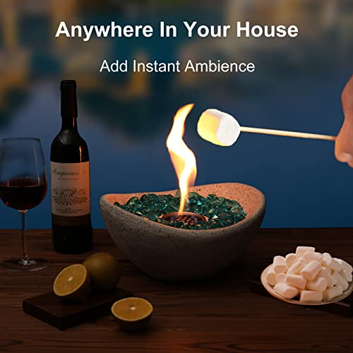 ECOLOVIDA Tabletop Fire Pit, Table Top Fire Bowl Outdoor Indoor Portable Personal Ethanol Fireplace Alcohol Fire Pot