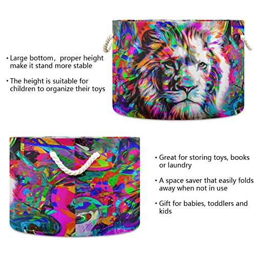 xigua Cotton Rope Basket Colorful Lion-1 Baby Laundry Basket Blanket Kids Toy Storage Basket Glove Box