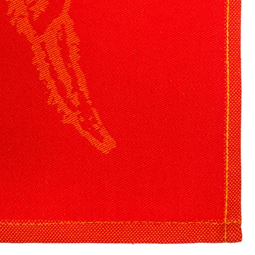 Coucke French Cotton Jacquard Towel, Crabe (Crab) Rouge, 20-Inches by 30-Inches, Red