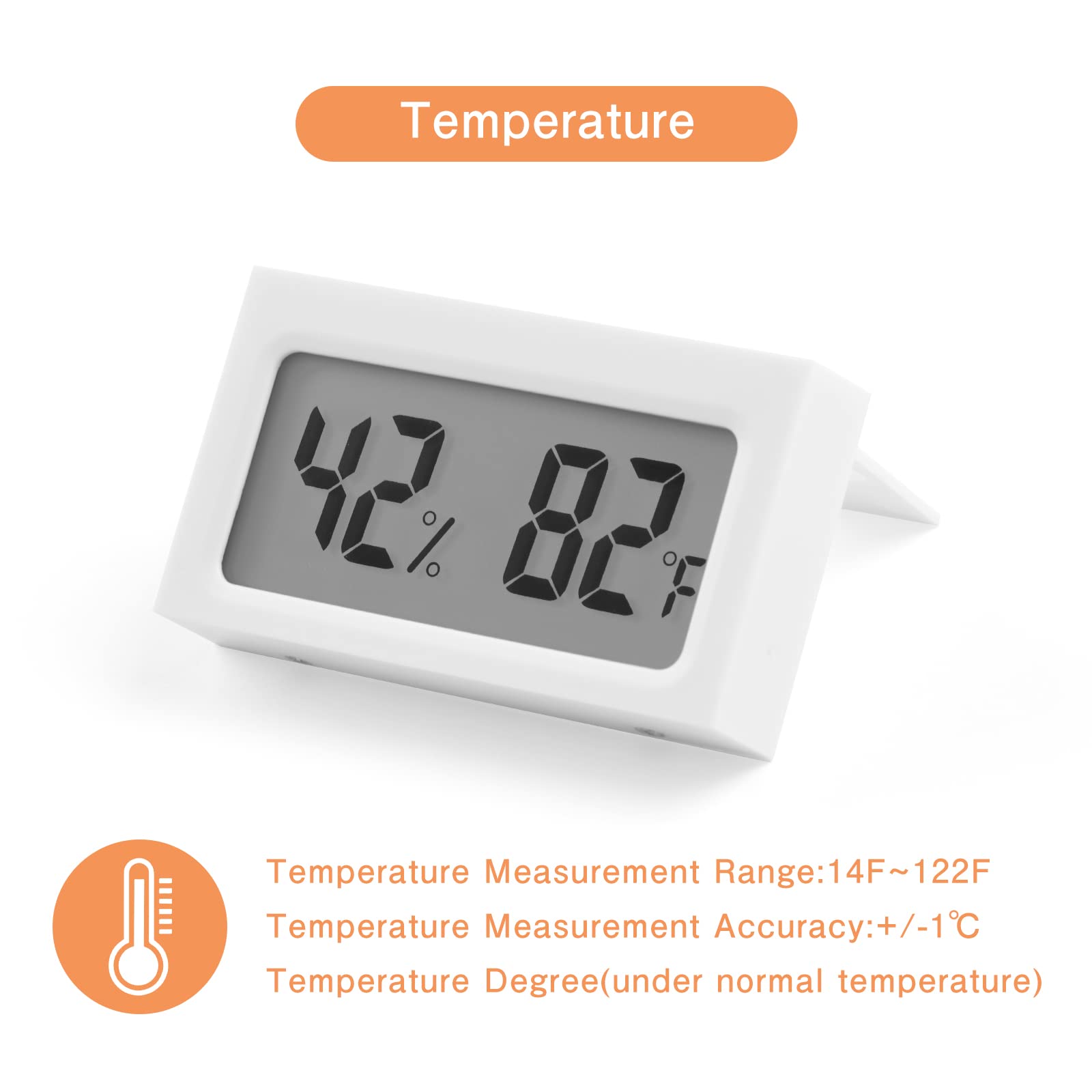 Monitor Digital Indoor Hygrometer with LCD Display Temperature Gauge Humidity Meter for Home or Greenhouse (Black+White, 4 Pack)