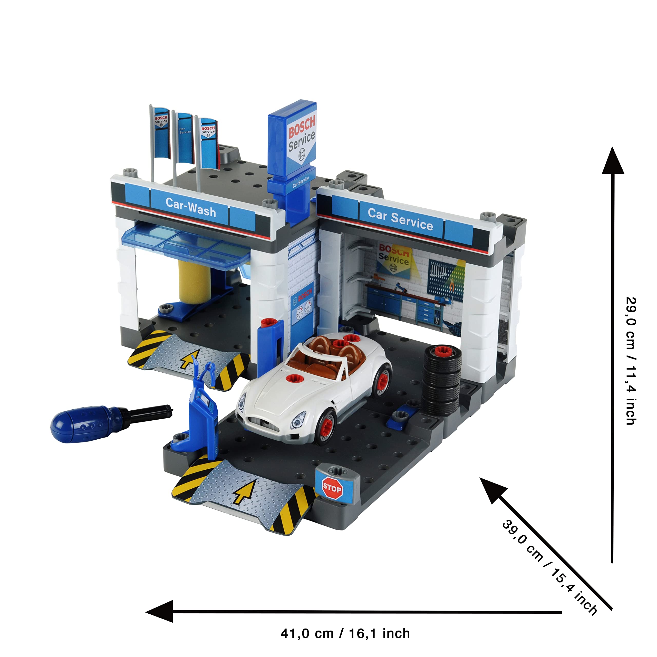 Klein Theo Bosch Car Repair Station Premium Toys for Kids Ages 3 Years & Up