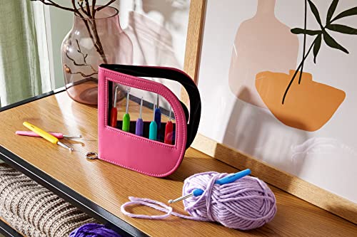 Knit Pro Crochet Needle Kit 09 Units - Waves - 30922 - Knitpro, Pink, 3.5 to 6.00, Single Waves (KP30922)