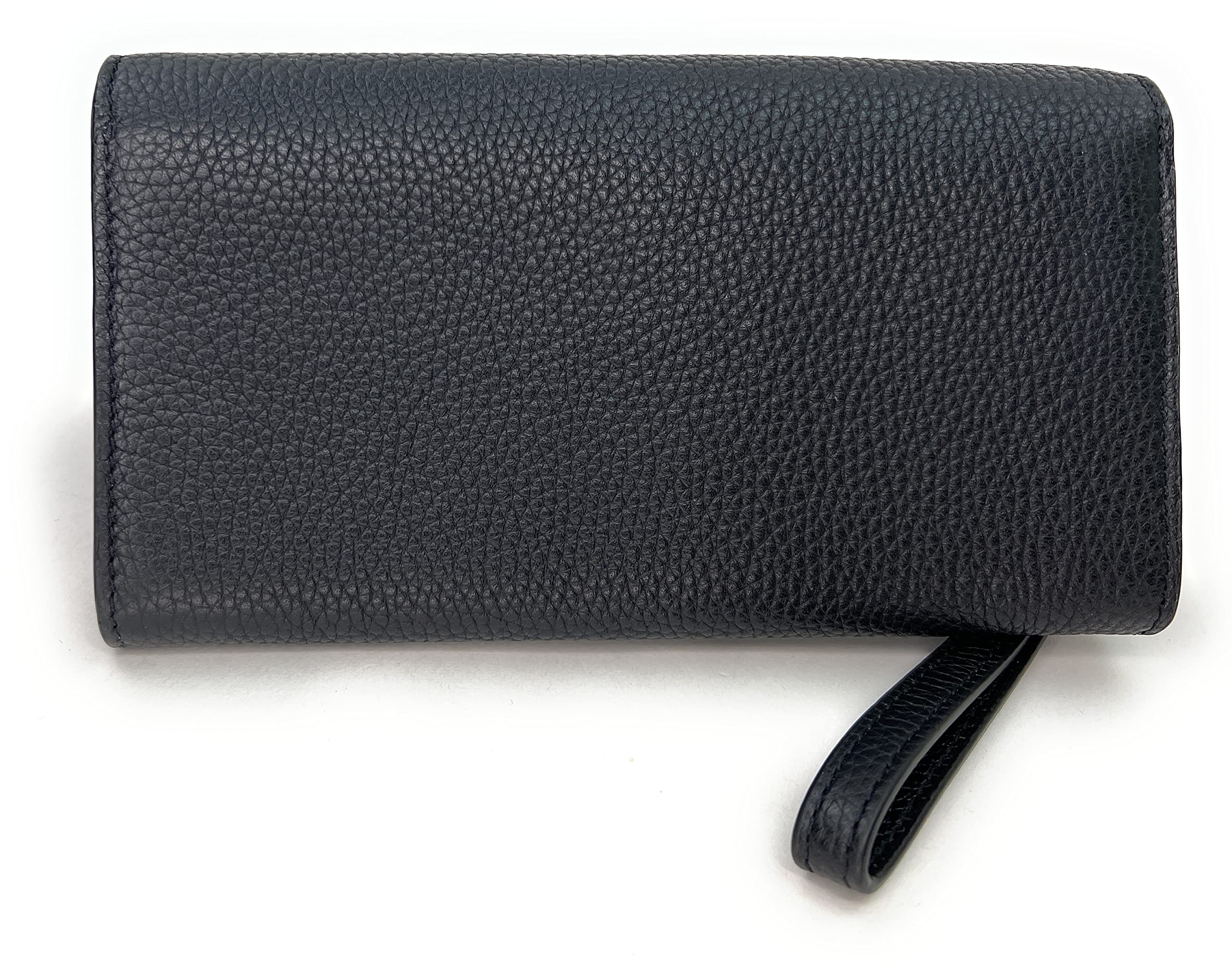Tory Burch Britten Flap Envelope Leather Wallet (Black)