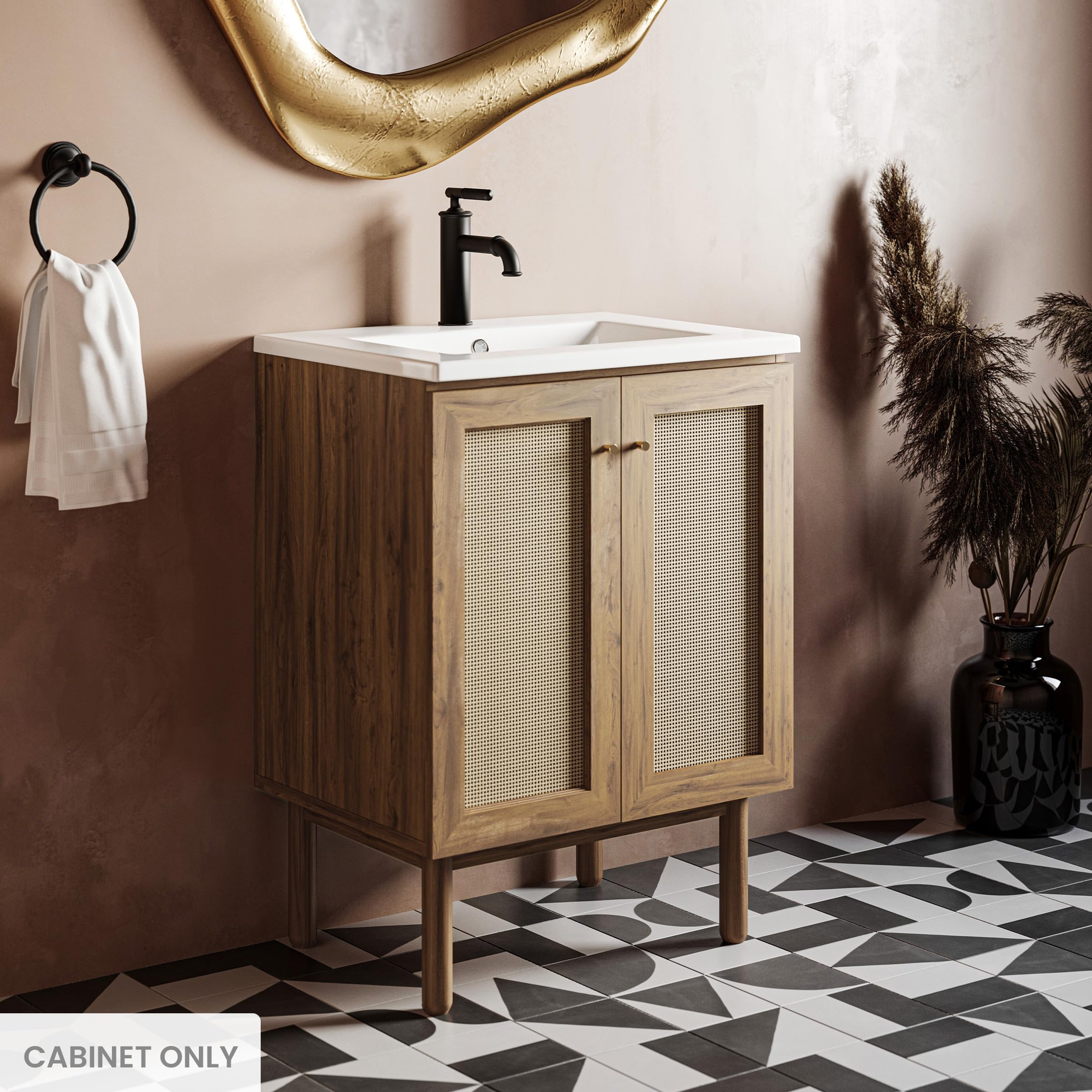 Swiss Madison Classe 24" Bathroom Vanity in Oak Cabinet Only Bath Sink Cabinet Sink Included