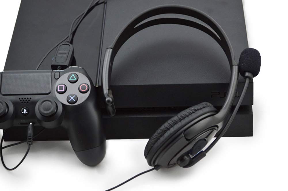 PS5 PS4 Unilateral Headset, 3.5mm Wired Online Gaming One Ear Headphone with Microphone for Playstation 5 4, PS4 Pro PS4 Slim Controller, Nintendo Switch, Laptop, Smartphone, Office Business