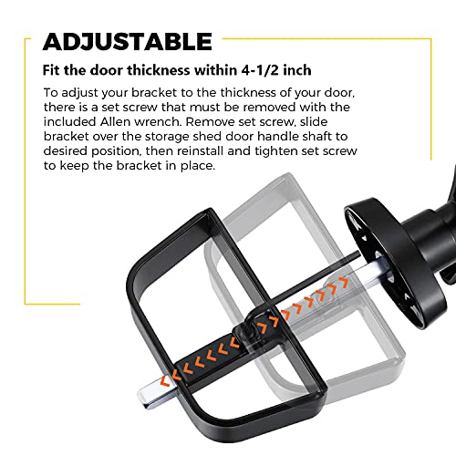 Hurrikom 5-1/2" L-Handle Lock kit, Shed Door Latch with 5 Keys, 5-1/2" Stem Shed L-Handle Lock Kit for Sheds Doors, Playhouses, Chicken Coops,Camper, RV, Garage Door(Black).