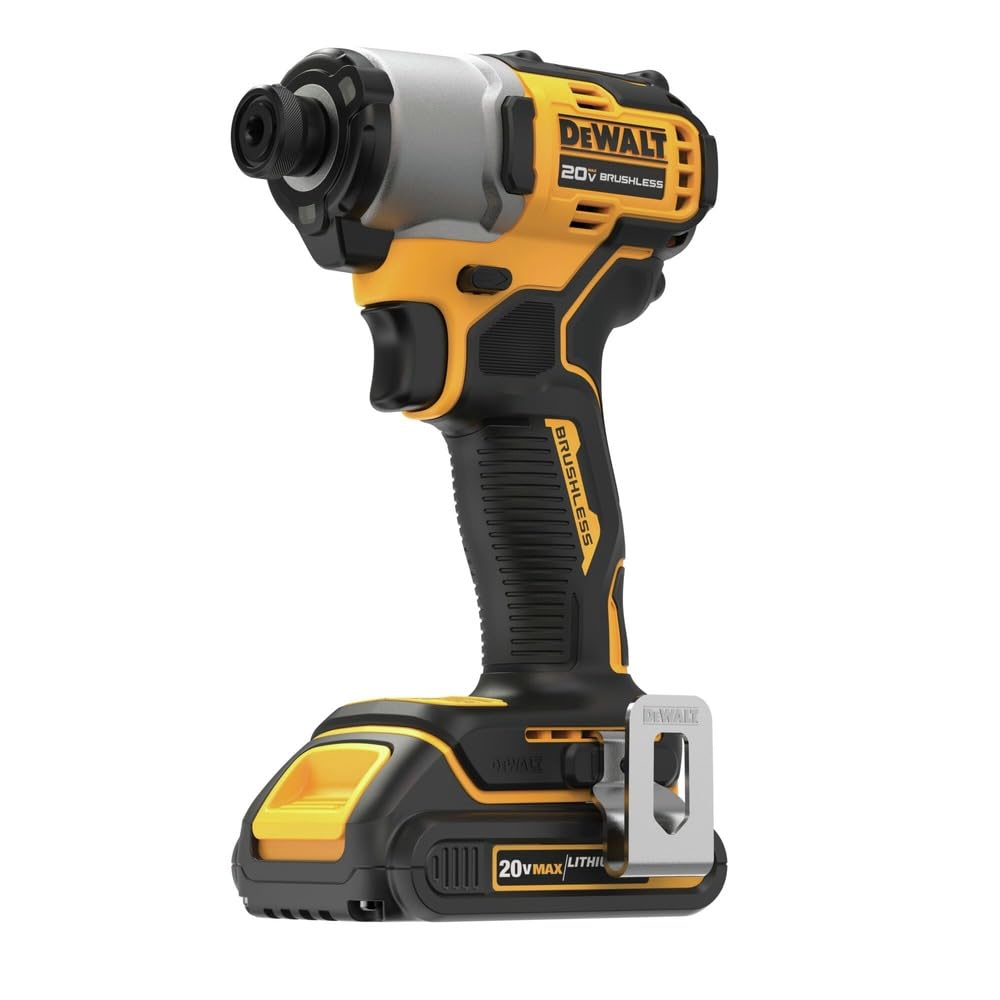 Dewalt DCF840C2R 20V MAX Brushless Lithium-Ion 1/4 in. Cordless Impact Driver Kit with 2 Batteries (1.5 Ah) (Renewed)