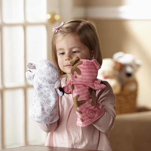 Melissa & Doug Farm Friends Hand Puppets (Set of 4) - Cow, Horse, Sheep, and Pig