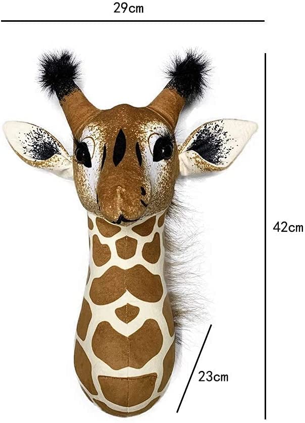 WOKI Jungle Forest Giraffe Stuffed AnimalsWall Mount Giraffe Wall Decoration Girls Room Decor Doll Head Wall Hanging Baby Birthday Gifts Stuffed Animals