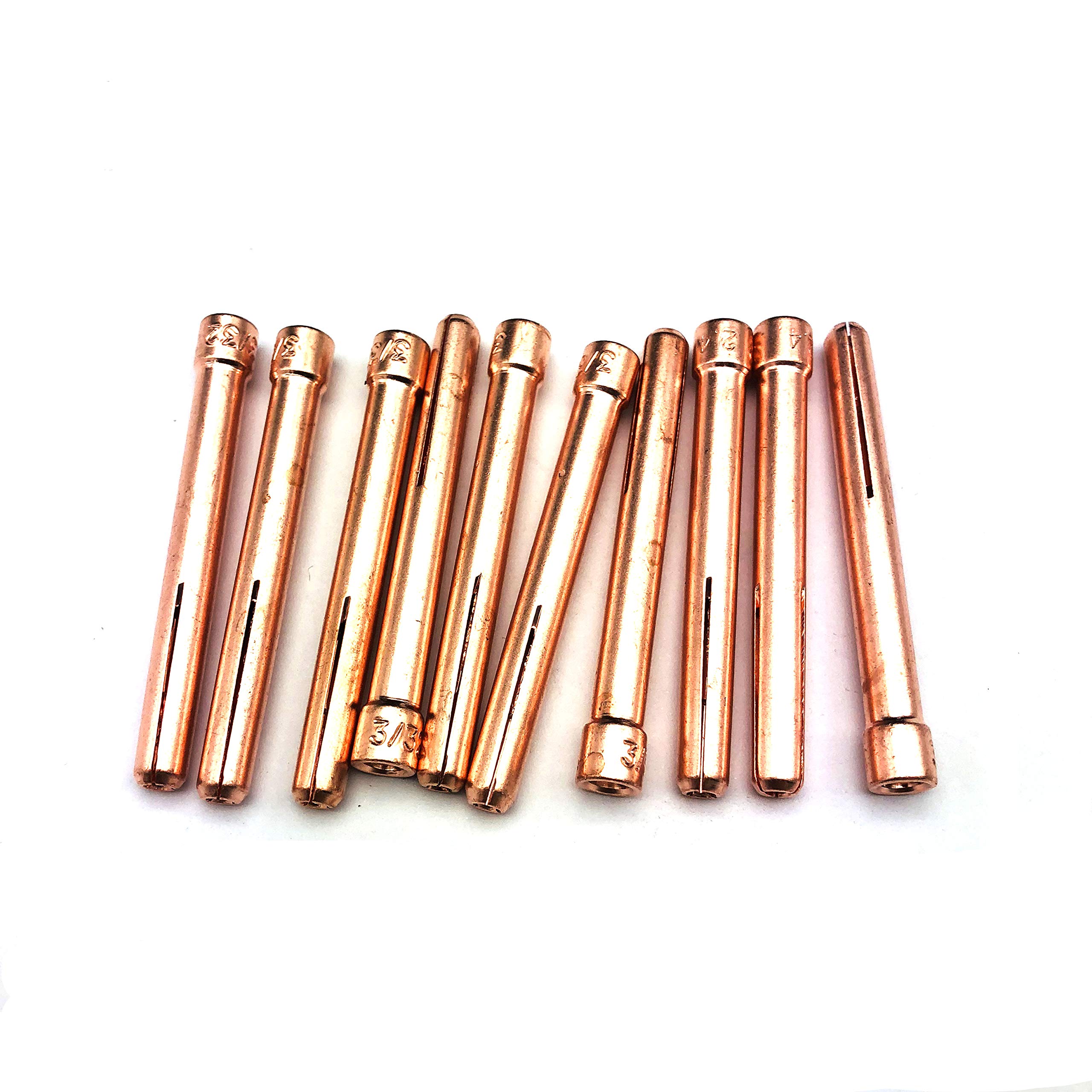 KINGQ 10-pk Collet 10N25 (1/8") for TIG Welding Torch 17, 18 and 26 Series in Lincoln Miller ESAB Weldcraft CK Everlast