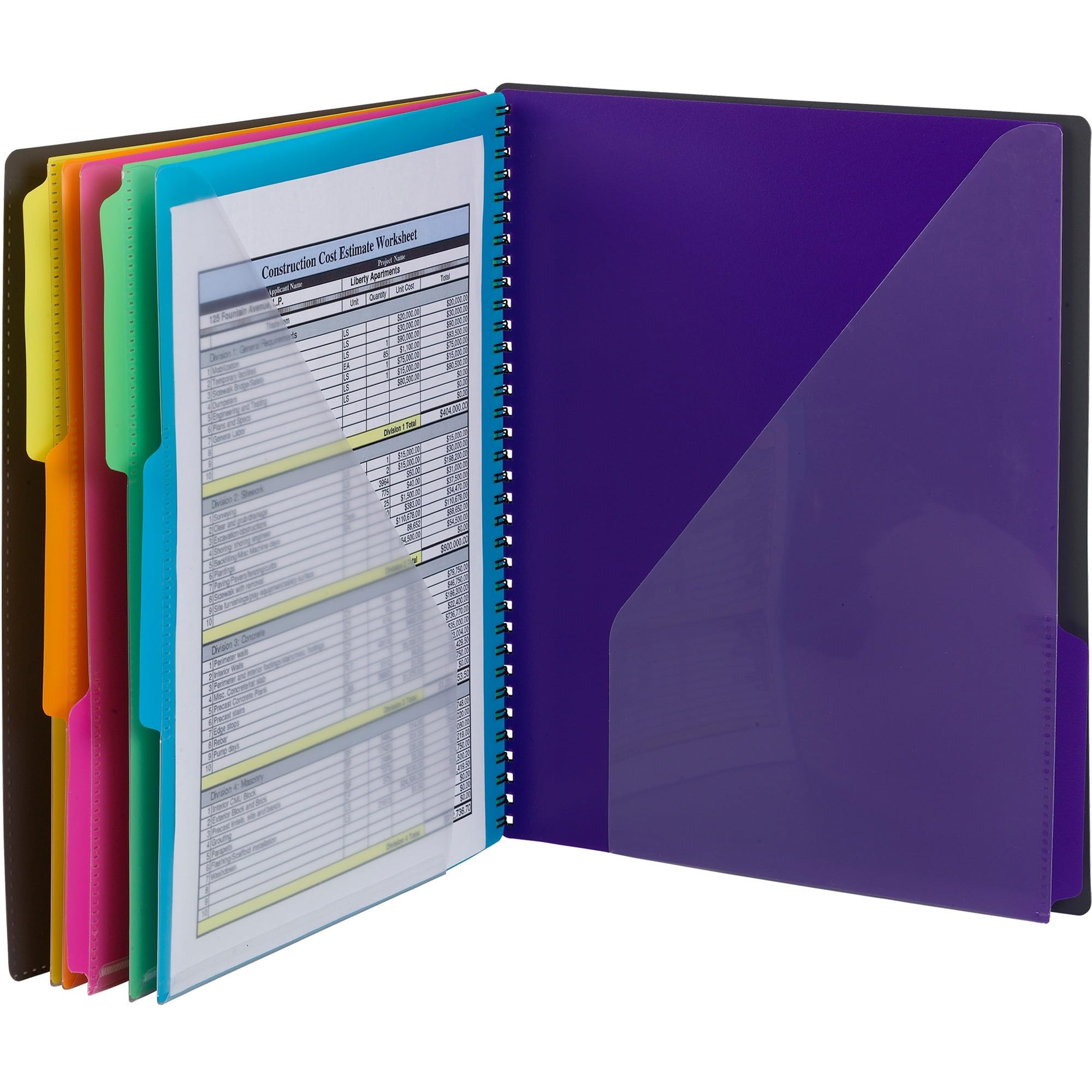 Smead 12 Pocket Poly Project Organizer, Letter Size, 1/3-Cut Tab, Gray with Bright Colors (89207) (Pack of 1)