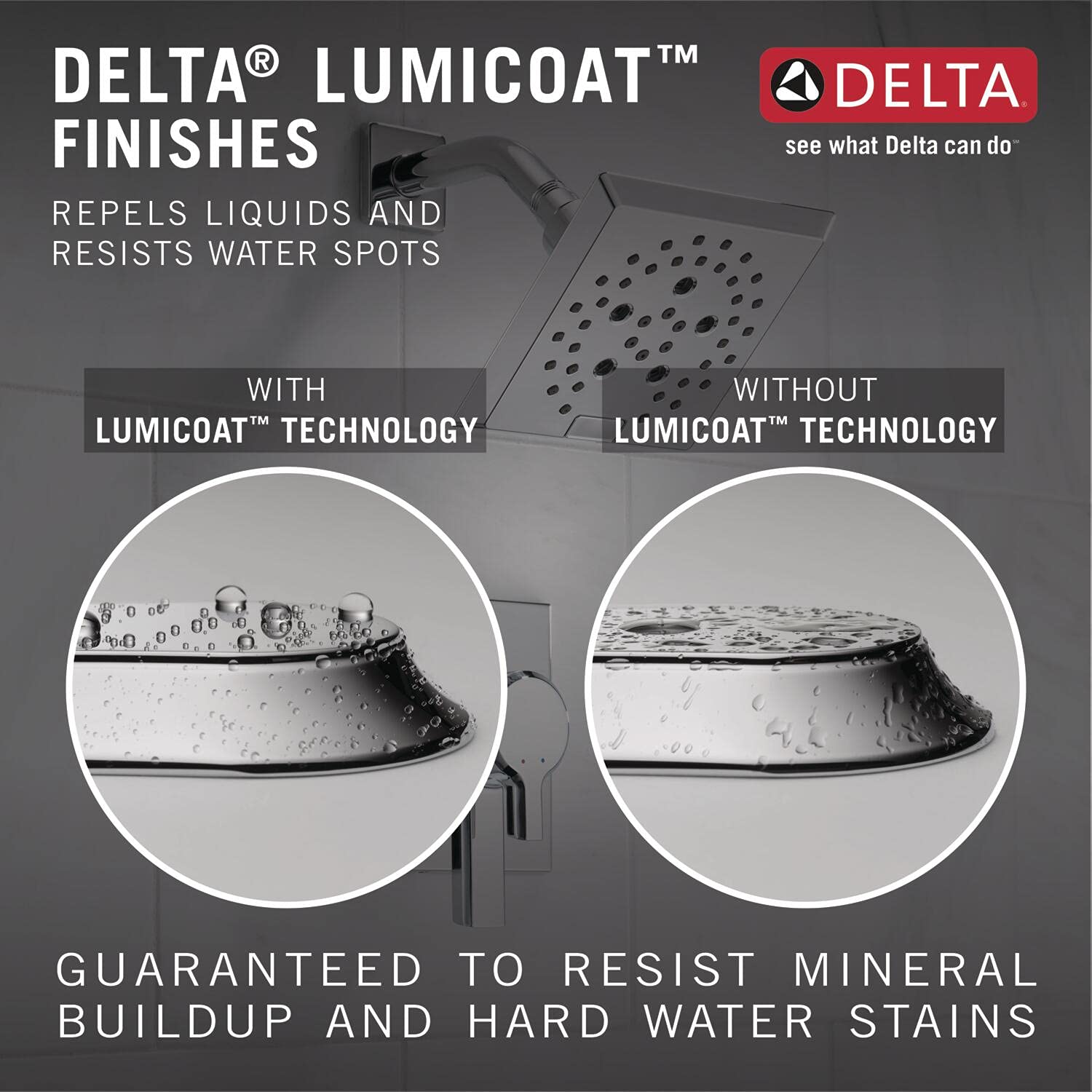 Delta Faucet Single-Spray Raincan Shower Head, Chrome Shower Head, Rainfall Shower Head, Round Shower Head, Metal Shower Head, 2.5 GPM Flow Rate, Lumicoat Chrome 52158-PR25