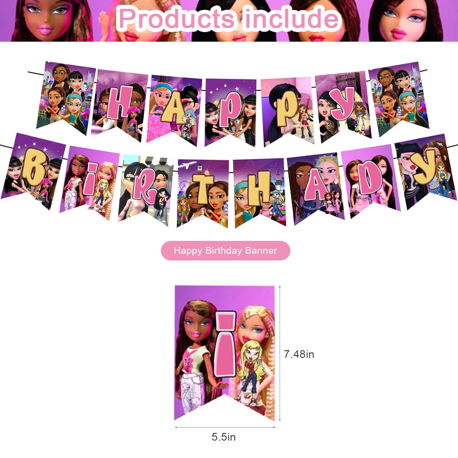 β¬ππΆππ Birthday Party Supplies, β¬ππΆππ Party Decorations,β¬ππΆππ Girl Party Theme Includes Balloons,Banner,Cake Toppers for Kids Birthday Theme Party Decorations