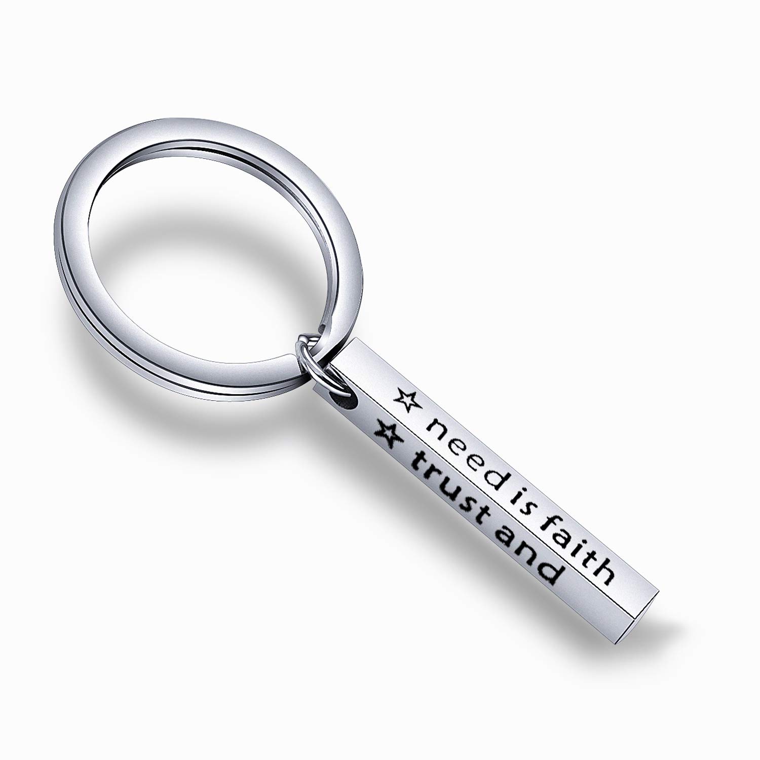 BNQL All You Need is Faith Trust and Pixie Dust Inspired Keychain Movie Quote 4 Sided Bar Fairy Gifts (keychain S)