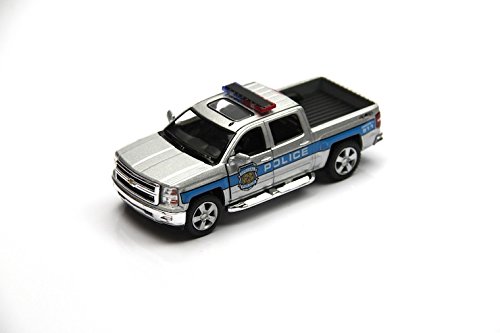 KiNSMART 2014 Chevrolet Silverado 1:46 Scale 5 Inch Police & Firefighter Pick-up Truck (2 Set)