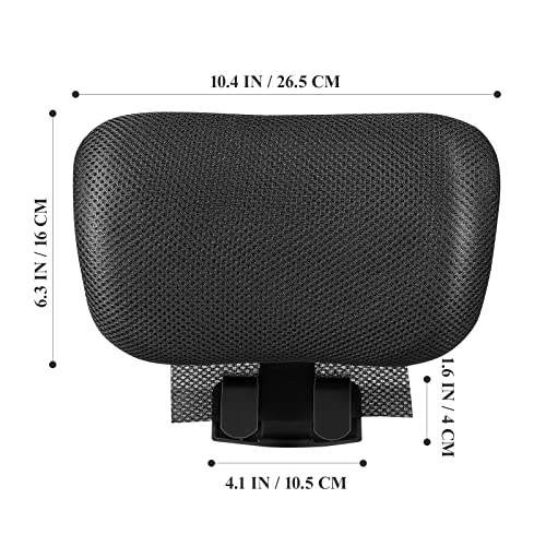 Tofficu Office Chair Headrest Attachment Head Support Cushion Upholstered Adjustable Height Angle for Ergonomic Executive Chair,2.6cm Fixing Clip Backrest Thickness 2-2.4cm,Not Suitable for Soft Chair