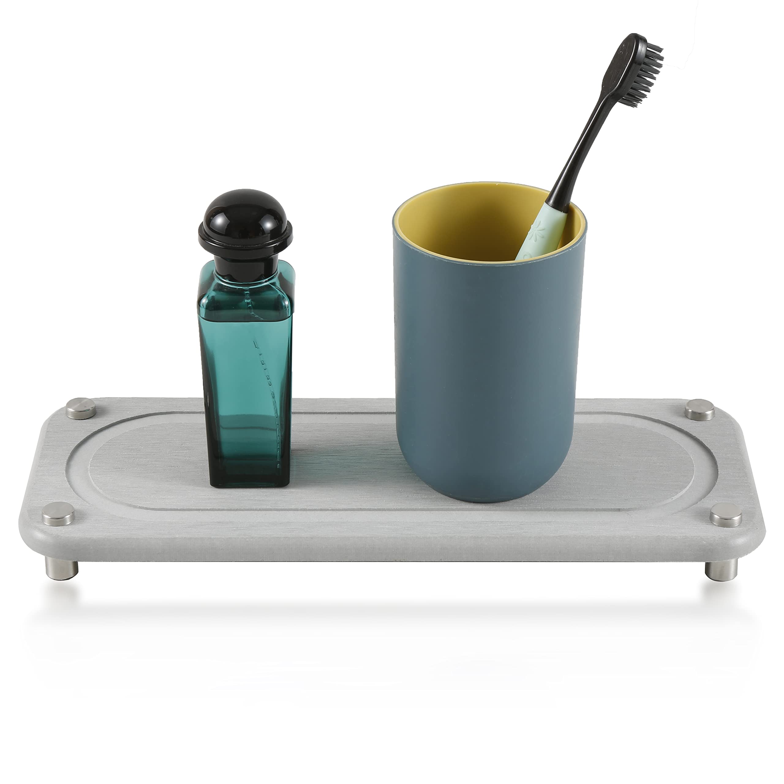 DSHT Bathroom Sink Fast Drying Stone, Instant Dry Sink Organizer, Bathroom Sink Caddy, Simple Human Sink Caddy, Kitchen Sink Tray, Stone Dish Drying Mat, Drying Stone Dish, Sink Tray for Kitchen