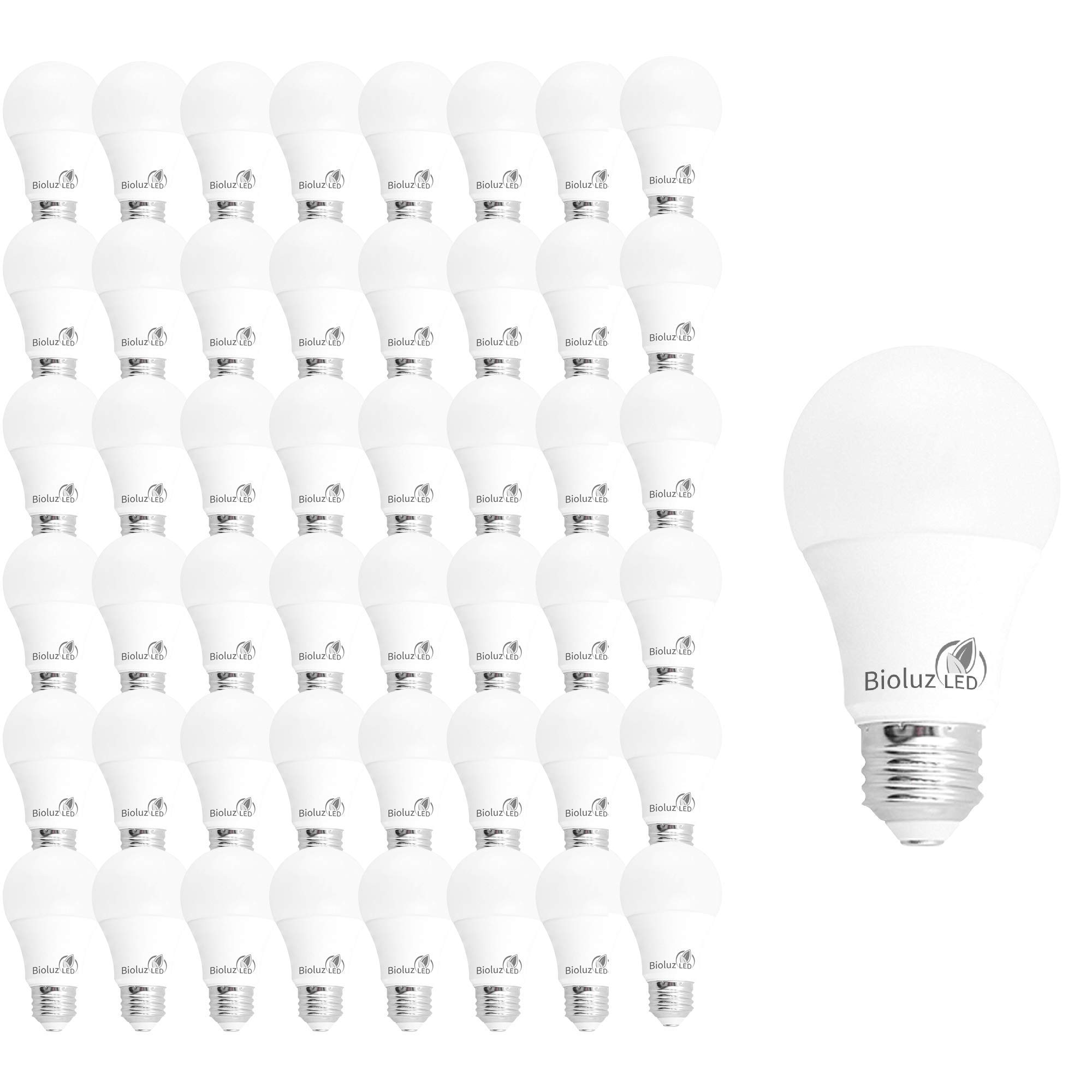 Bioluz LED 60 Watt LED Light Bulb (Uses 9 Watts) A19 LED Light Bulbs See Series Non Dimmable Warm White (2700K) Light Bulb 6-Pack