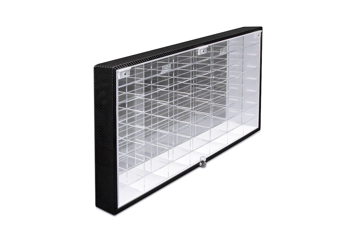JACKCUBE Design Hot Wheels 1/64 Scale Diecast Display Case Storage Cabinet Shelf Wall Mount Rack for 56 Hot Wheels(Black, 24.61 x 13.78 x 2.05 inches)-MK184