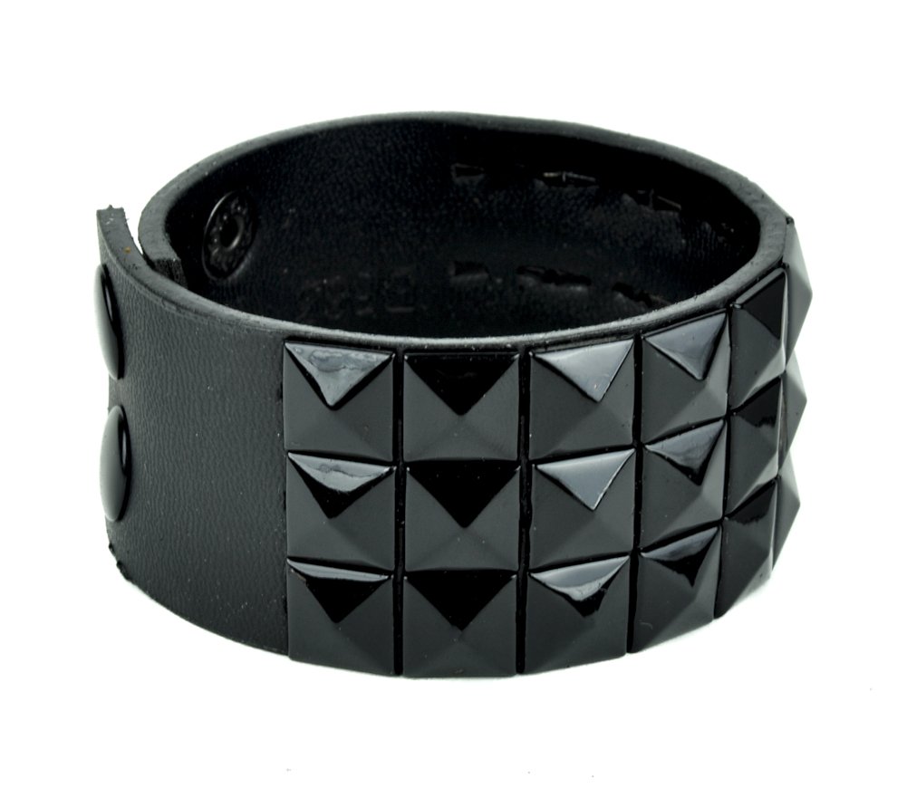 Black Pyramid Stud Wristband Gothic Jewelry Bracelet
