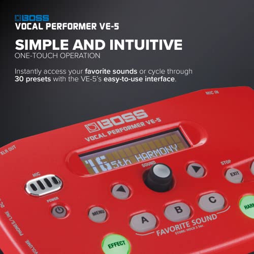 Boss VE-5 Vocal Performer Effect Processor (Red)