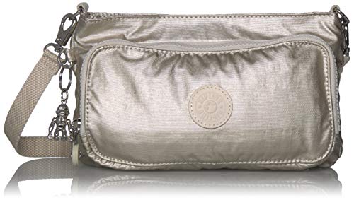 Kipling Women's Myrte Crossbody Handbag, Convertible Metallic Purse, Nylon Clutch and Waist Bag