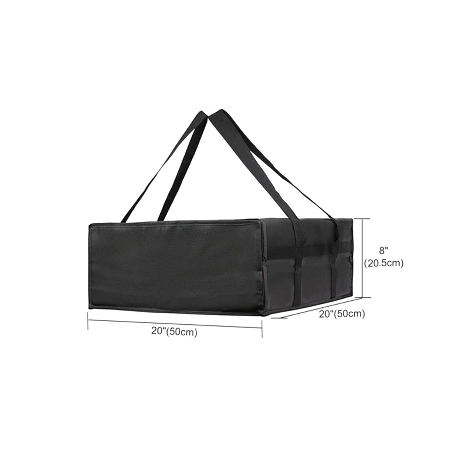 Delivery Pizza Insulated Bag, Portable Pizza Warmer Bag with Double Handles, Waterproof Hot Cold Food Storage Bag for Commercial Catering, Black (Holds 3 Pizza Boxes)