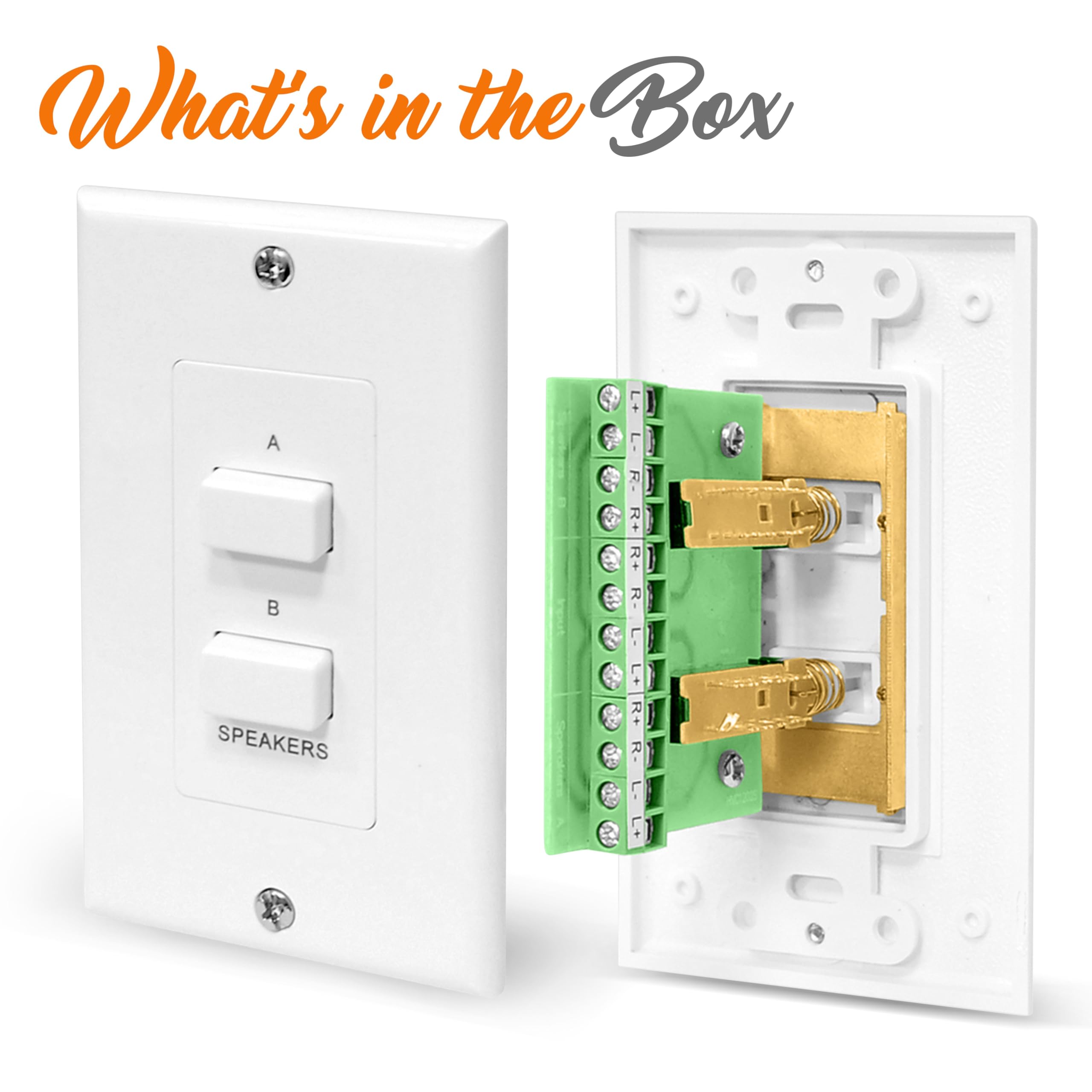 Pyle in Wall Speaker Selector Switch - Home Audio 2-Channel A/B Dual Channel Speakers Controller Pod Box - Control and Activates (2) Pair of Indoor or Outdoor Speakers PVCS2 White