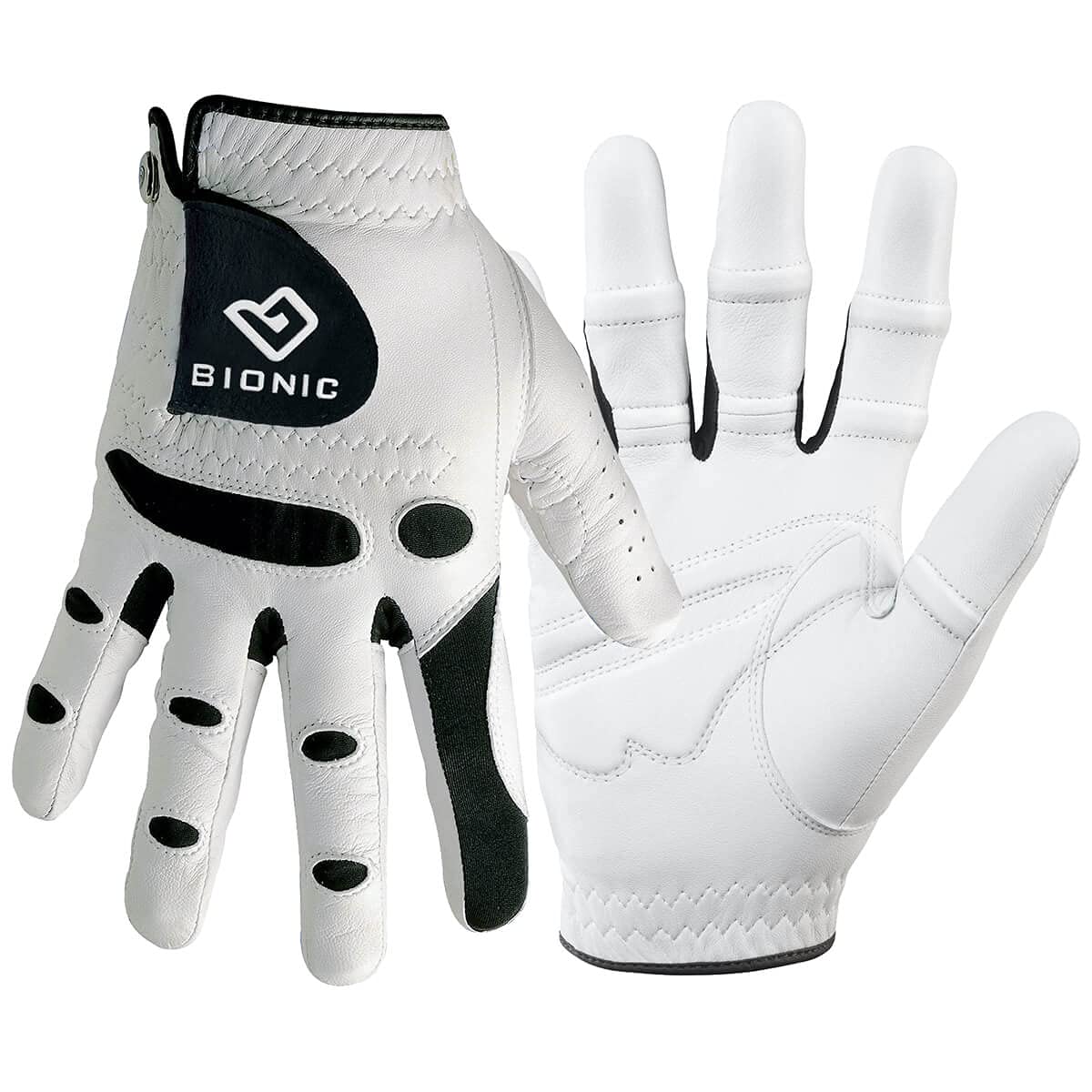 Bionic Glove Men's Stablegrip with Natural Fit Golf Glove Regular White.