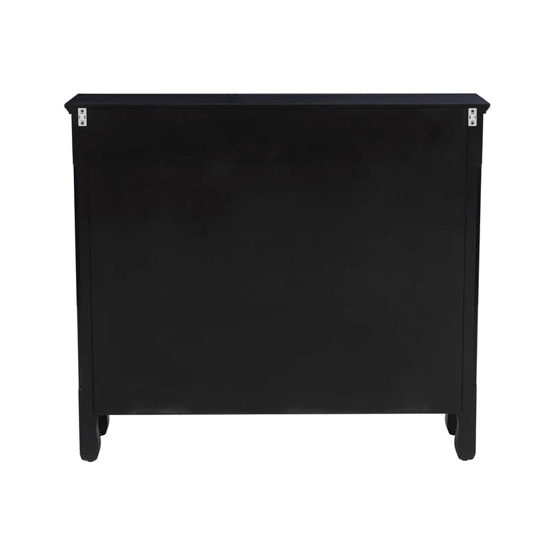 BOWERY HILL Narrow Console Table with Drawers and Doors for Living Room, Tall Wood Table for Behind The Sofa, Hand Painted, Red