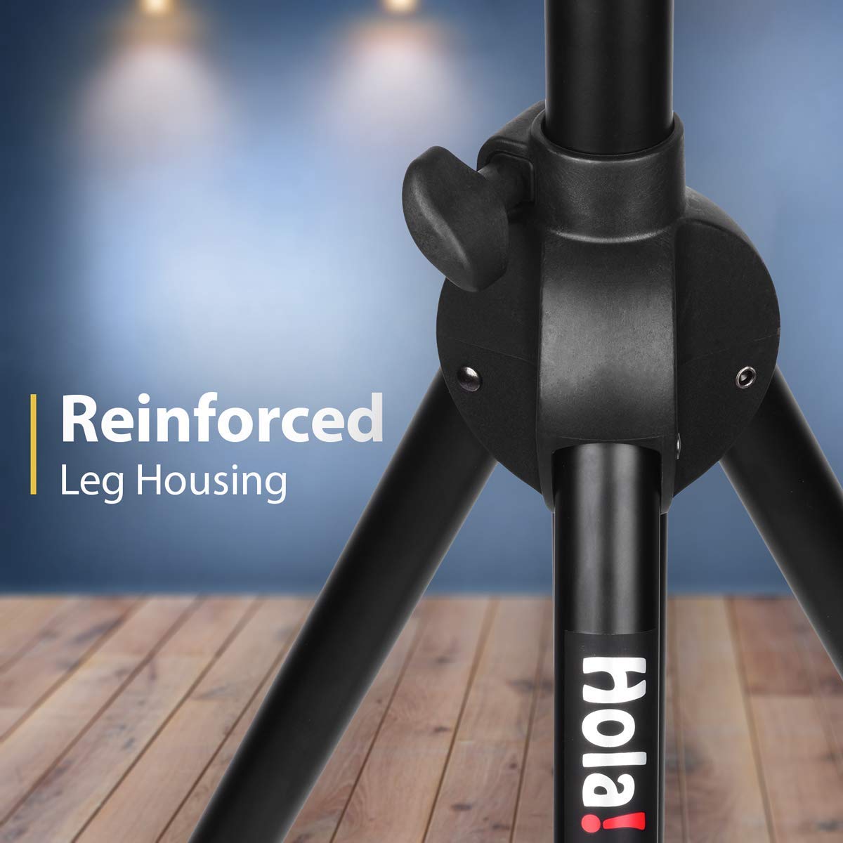 Pair of PA Speaker Stands by Hola! Music, Professional Heavy-Duty Tripod Structure, 4-6ft Adjustable Height, Model HPS-500PA