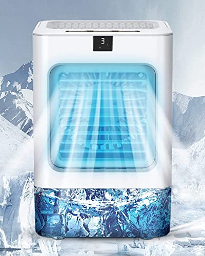 Portable Air Conditioners Fan, 700ml Evaporative Air Cooler, 7 Colors Light 3 Speeds Small Personal Air Conditioner, Quiet Mini Air Conditioner with Humidifier for Room Office Desk Camping