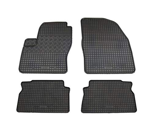 Black Rubber Car Floor Mats VD569 All Weather Odorless Car Floor Mat Liners 4-Piece Set Car Accessories Compatible with Ford Focus C-Max C-Max Type C214 2004 2005 2006 2007 2008 2009 2010