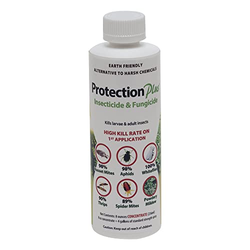 Eco-Safe Plant Protection, Broad Spectrum Insecticide, Fungicide, Miticide; Kill and Repel Mites, Whitefly, Aphids, Thrips, More; EPM Protection Plus 8 Oz Concentrate