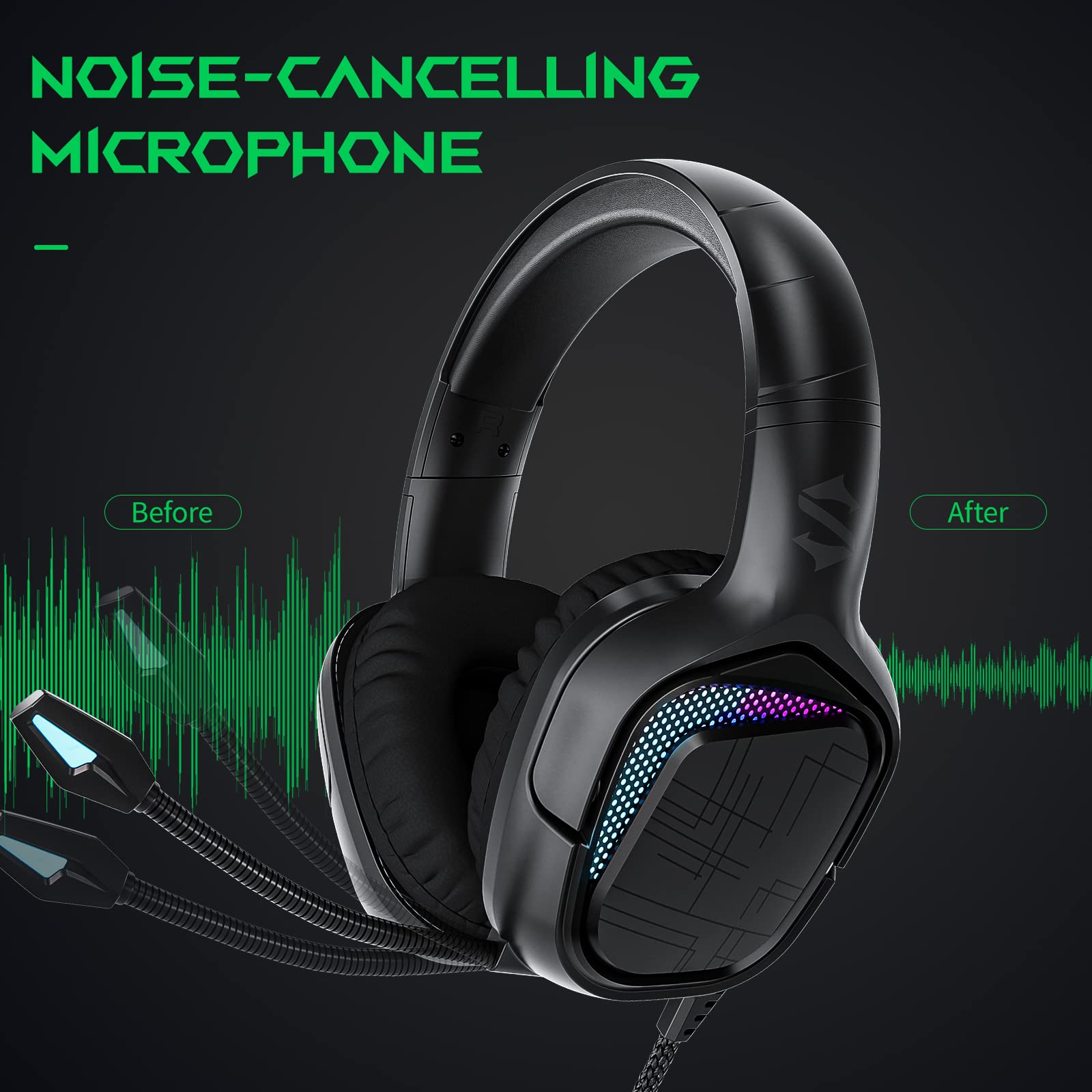 Black Shark Gaming Headset for PS5, PS4, Nintendo Switch, Xbox Series X, S, Xbox One, Mobile & PC - Gamer Headphones with Noise Cancelling Microphone - 3.5mm Wired - 50mm Speakers, Classic Pink